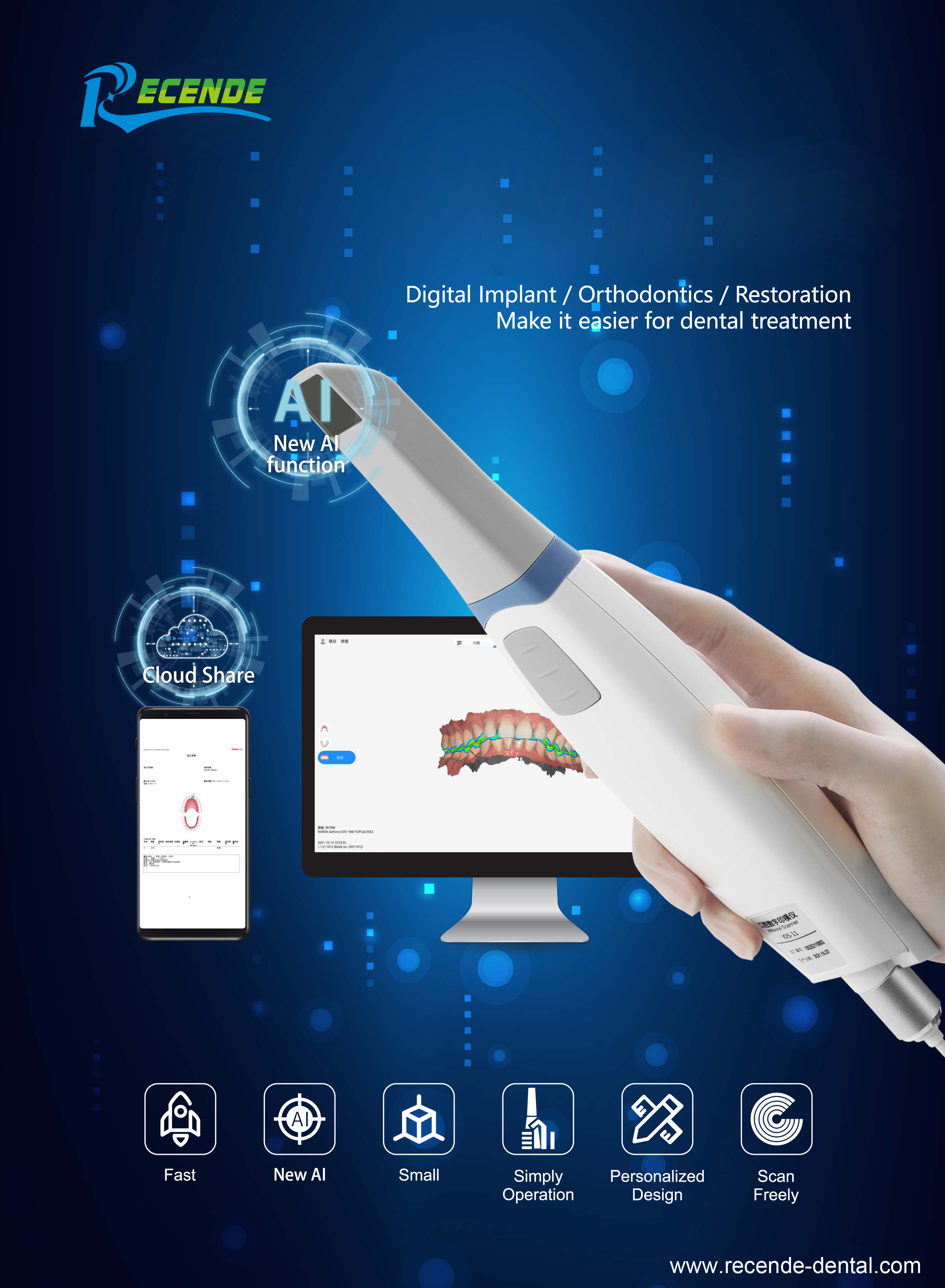 3DS Intraoral Scanner | Recende Medical manufacture and export Dental ...